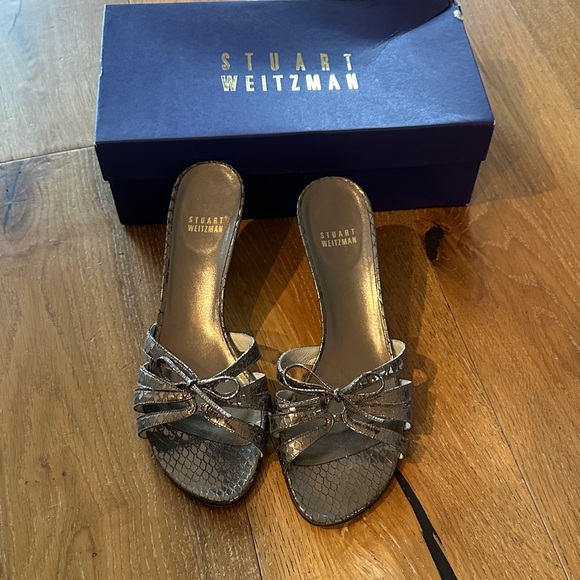 Stuart Weitzman | Shoes | Stuart Weitzman Metallic Silver Heels | Poshmark